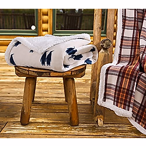 Eddie Bauer - Throw Blanket, Reversible Sherpa Fleece Bedding, Home Decor for All Seasons (Edgewood Red, Throw)