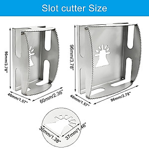 Biaungdo Square Slot Cutter, 2 Pcs Stainless Steel Rectangle Precise Slot Cutter Carving One Step in Place for Plastic Oscillating Multi-Tools Milling Cutter for Drywall/Plastic Metal/Wood(Silver)