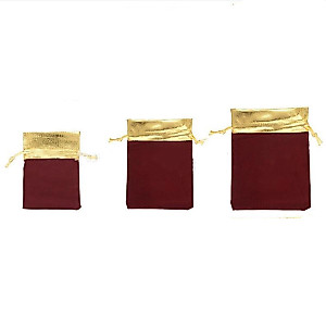 Snadulor 20 Pcs Soft Velvet Drawstring Pouches Bags for Jewelry,Wedding,Gift,Candy Bags,Party Favors,4x5 inch(Wine Red)