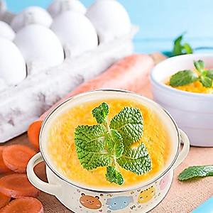 Angoily Porcelain Stockpot Flower Enamel Stock Pot Stockpot with Lid Enamel Coated Oven Stovetop for Soup Chicken Pot Roast Kitchen Cookware 16cm Ceramic Soup Pot