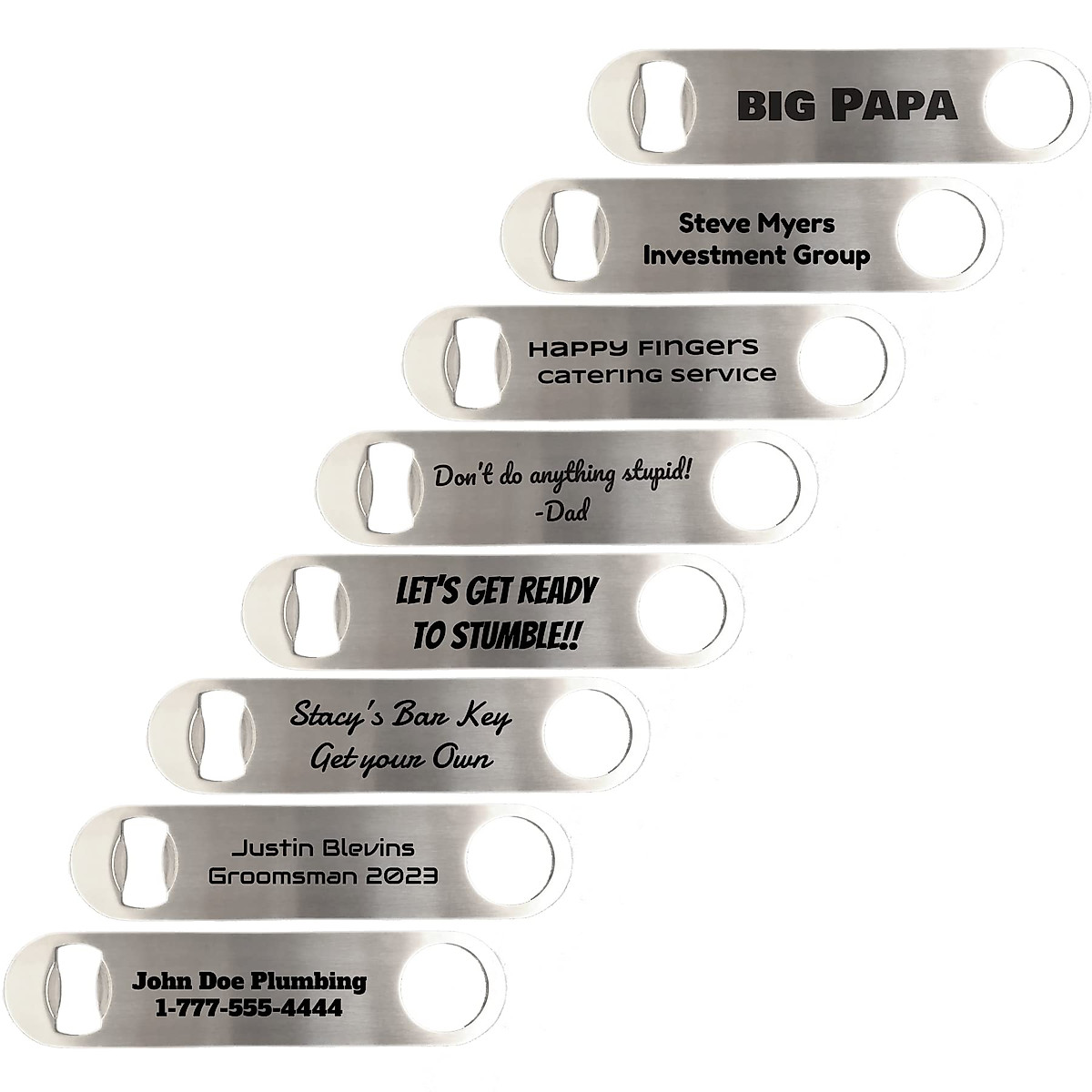 Custom Bottle Opener Personalized Bar Key Speed Bartender Stainless Steel Groomsmen Gift for Men Women Bartenders