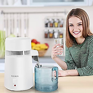 ROVSUN 1.1 Gallon/4L Water Distiller Countertop Distilled Water Machine w/BPA-Free Container & Stainless Steel Interior for Home Use, 750W Distilled Water Maker Purifier, Distilling Pure Water Maker
