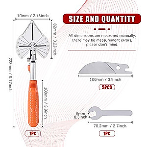 Hilitchi Upgraded Multi Angle Miter Shear Cutter Cuts 45 to 135 Degree Miter Snips Cutting Tool for Small Miter Jobs and DIY Projects with 5 Replacement Blades and Spanner