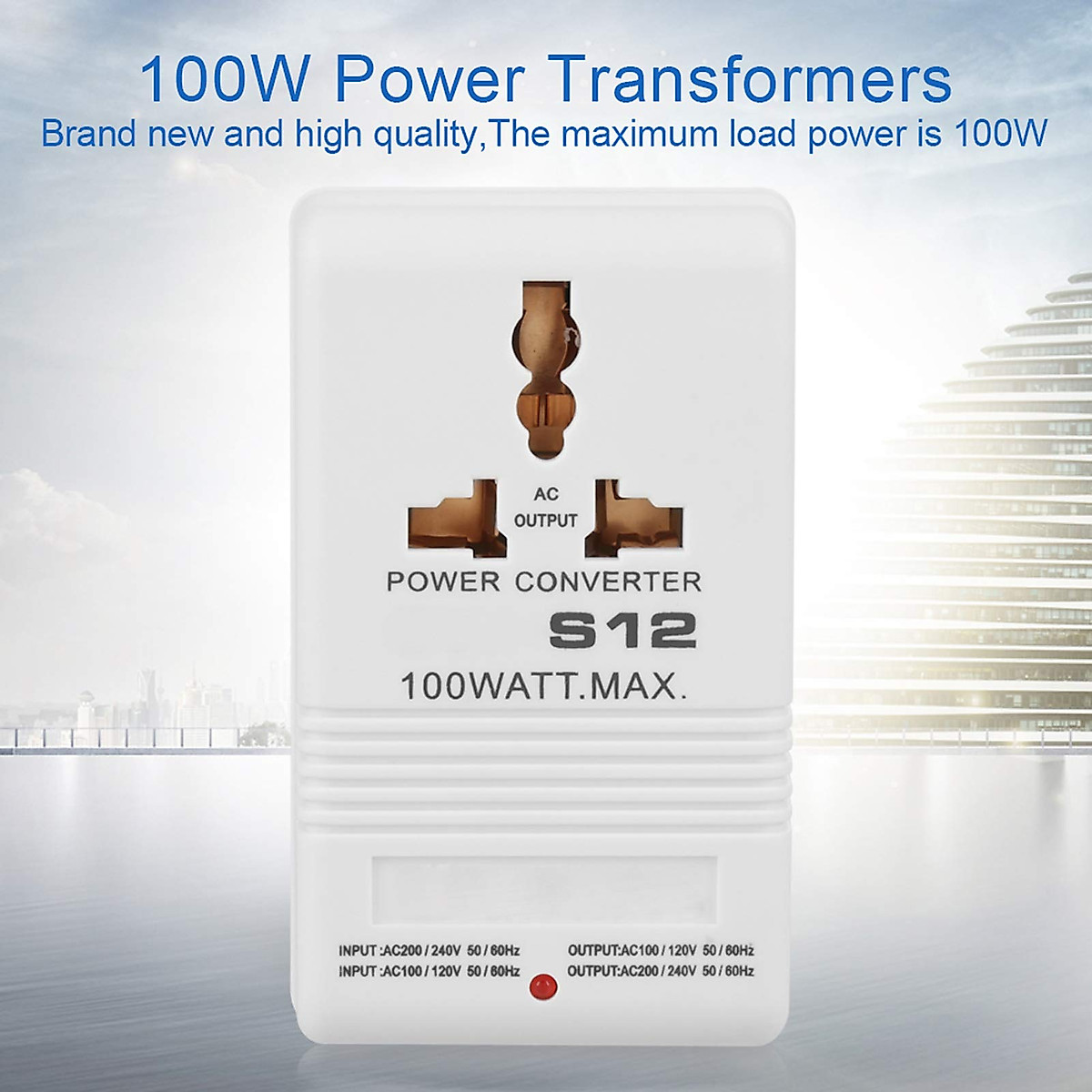 110V/120V to 220V/240V Voltage Converter, ABS CN Standard Plug Power Converter 55-60HZ 110V/120V to 220V/240V