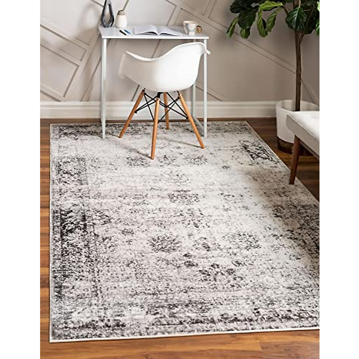 Unique Loom Sofia Collection Area Rug - Casino (5' 1" x 8', Gray/ Beige)