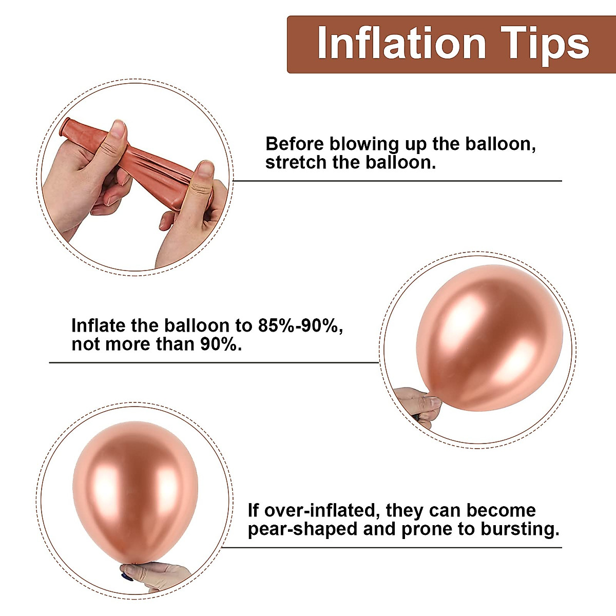 Biapian Metallic Rose Gold Balloons, 104PCS Rose Gold Balloon Garland Arch Kit With 18/12/10/5 Inch Chrome Rose Gold Latex Balloons for Women Girls Birthday Wedding Bridal Shower Party Decorations