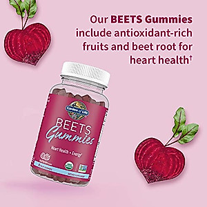 Garden of Life Organic Beet Root Gummies Made from Pectin with Antioxidants, Vitamin C, Vitamin D & B12 for Heart Health & Energy – Beets Gummies – Vegan, Gluten Free, Non GMO, Raspberry, 30 Servings