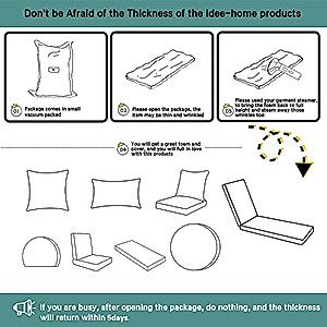 idee-home Outdoor Chair Cushions Set of 4, Thick 3" Patio Chair Cushions for Outdoor Furniture Waterproof with Ties, Outdoor Seat Cushion 17" x 16" x 3" Red