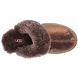 UGG Women's Scuffette II Metallic Sparkle Slipper, Bronze, 6