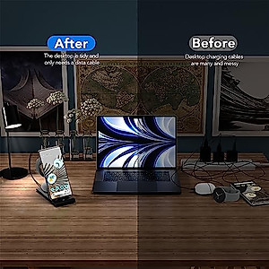 Upgraded 3 in 1 Wireless Charger for Google Pixel Watch, Pixel Fold/7a/7/7 Pro/6/6 Pro/5/4, Pixel Buds Pro, Wireless Charging Station for Multiple Devices iPhone 14/13, Airpods 3/2/1/Pro (Dark Black)