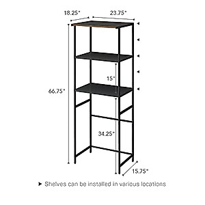 Yamazaki Home Kitchen Appliance 3 tier Storage Rack-Standing Organizer Shelves, One Size, Black