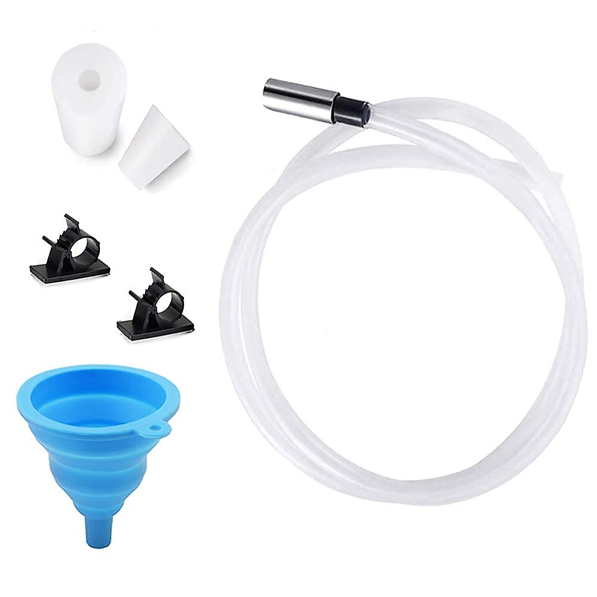 SAMODRA Soap Dispenser for Kitchen Sink, Premium Stainless Steel Pump Head 17 OZ Bottle 3.15 Inch Threaded Tube & Sink Soap Dispenser Extension Tube Kit 39" with Metal Check Valve,Upgraded Check Valve