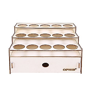 OPHIR Wooden Paint Rack Pigment Ink Bottle Storage with Cabinet Holder Organizer for 15 Bottles of Paints