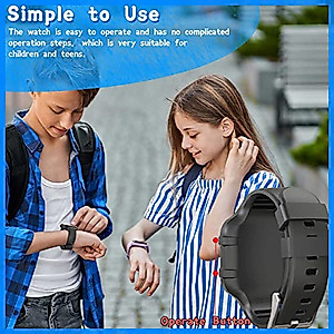 Kids Led Fitness Tracker Watch, Non-Bluetooth Digital Pedometer Wristwatch, Waterproof, 12/24 H, Stopwatch, Calendar, for Children Girls Boys Teens (Black)