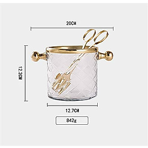 SHZBCDN Handmade Brass glass ice bucket with ice clip dining table cooler wine wine rack ice bucket champagne can cooler