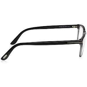 TOM FORD Men's TF 5408 Rectangular Eyeglasses 56mm, Transp. Grey, Grey Horn Effect Temples, Shiny Pall, 56/16/145