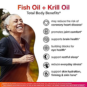 MegaRed Omega-3 Blend Total Body + Refresh 500mg Softgels, (65 Count in a Bottle), Easily Absorbed Krill Oil, to Support Your Heart, Joints, Brain & Eyes