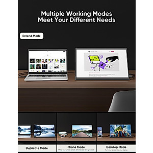 2.5K Portable Monitor for Laptop16 Inch 2560 * 1600 100% sRGB Comupter Gaming Display with HDR USB C HDMI, Ideal for Travel, Second, Extend Screen