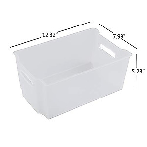CadineUS 4-pack Stackable Organizer Bins, Clear Stackable Storage Bins
