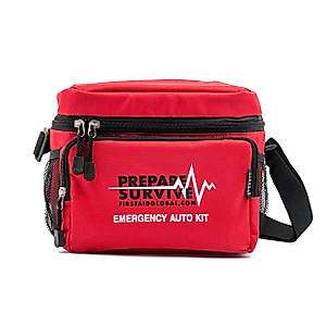 Emergency Auto Kit, 50 Year Shelf Life - Blue Can Water, Blanket, Poncho and Lightstick for Auto, Boat or RV