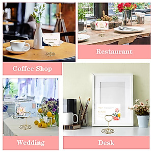Gjinxi 20PCS Table Number Holders, Place Card Holders, Mini Table Card Holders Photo Holders for Tables, Picture Holder for Tables, Cards Stand with Heart Shaped Clip for Wedding, Photos, Memo Notes