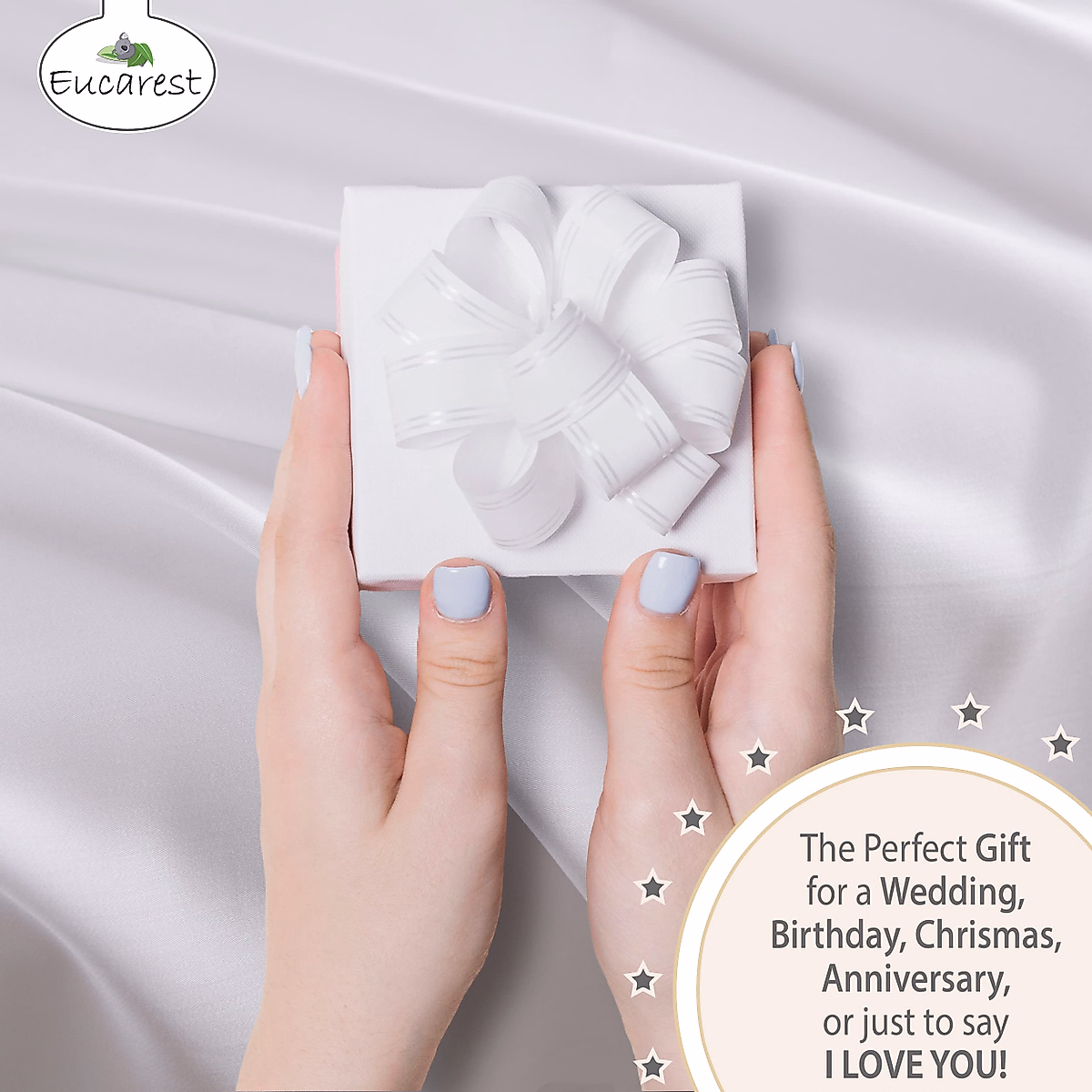 Eucalyptus Lyocell Bed Sheets, Hypoallergenic 100% Organic Tencel, Thermal Regulating and Moisture Wicking for Hot Sleepers, Superior Thread Quality, Extra Deep Pockets King Size – White