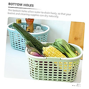 PLAFOPE 3pcs Portable Storage Basket Plastic Basket with Handle Pantry Organizer Basket Bathroom Caddy Organizer Cleaning Caddy Bathroom Shower Basket Shower Caddy Storage Rack Portable
