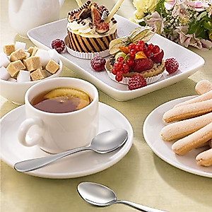 Hiware 16-Piece Stainless Steel Teaspoons - Spoons Silverware Set for Home, Kitchen or Restaurant, Mirror Polished, Dishwasher Safe, 6.5-Inch