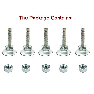 M8 Adjustable Long Lengthen Screw Suction Cup Transparent PVC for Furniture Table and Chair Feet, Shock-Absorbing Cushioning Base,Fixed Hardware Accessories,3 Length Options,5 Pack (M8-L3.7CM-D3.3CM)