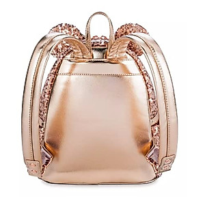 Loungefly Disney Parks Minnie Mouse Sequin Mini Backpack – Rose Gold