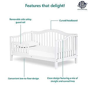 Dream On Me Austin Toddler Day Bed in White, Greenguard Gold Certified 54x30x29 Inch (Pack of 1)