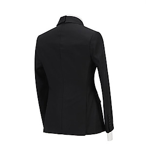 LILIS Mens 2 Piece Suit Slim Fit One Button Solid Formal Wedding Tux Blazer & Pants Black, 40-41