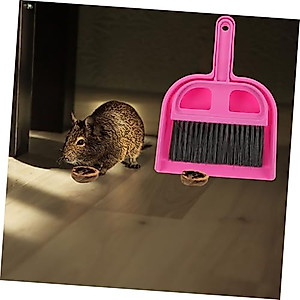 Cabilock 1 Set Pet Cleaning Tool Push Broom Dog Wipes Portable Cleaning Brush Toys Spray Squeegee Mini Cleaning Broom and Dustpan Mini Broom Pet Nest Broom Lint Remover Starter Plastic Rosy