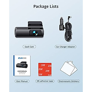 Dash Cam 1080P Car Camera, EUKI WiFi Dash Camera for Cars, Dash Cam Front with Night Vision, 170°Wide Angle, 24 Hours Parking Monitor, Loop Recording, G-Sensor, APP Control, Support 128GB Max