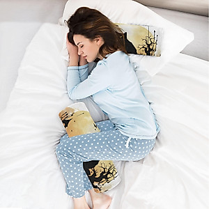 xigua Cute Black Cat Neck Roll Pillow for Neck Relief with Removable Washable Cover - Memory Foam Round Cylinder Bolster, Ergonomically Designed for Head, Neck, Back, and Legs