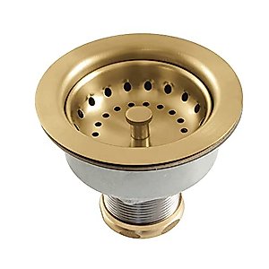 Gourmet Scape Kingston K112BB Tacoma Snap-N-Tite Sink Basket Strainer, Brushed Brass, 4-7/16 Inch Diameter