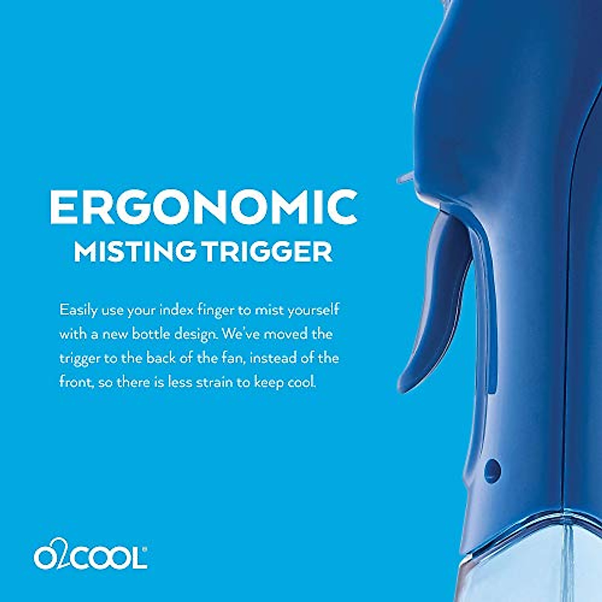 O2COOL Elite Battery Powered Handheld Water Misting Fan (Blue)