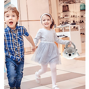 DolliBu Husky Plush Handbag - Super Soft Plush Stuffed Animal Purse for Children's Accessories, Kids Hand Bag Toy Purse, Pretend Play, Fluffy Dress Up Toy Purses for Girls & Boys