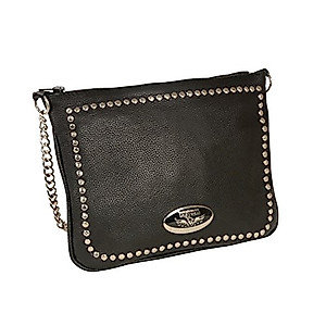 MILWAUKEE'S MP8810-BLK-PCS Women's Black Medium Studded Shoulder Bag