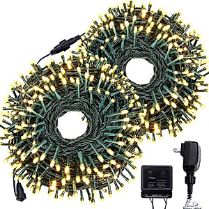 COSFLY Outdoor Christmas String Lights 209 ft 600 LED,UL Certificated Fairy String Lights for Outdoor Garden Halloween Wedding Party BBQ Party Decoration