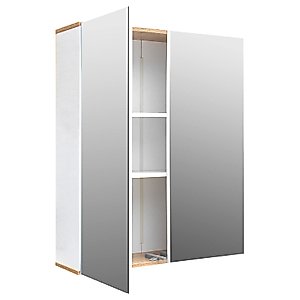 fuhan White MDF Painting Particle Board Bathroom Storage Cabinet, Stylish Pantry Wall-Mounted Cupboard Cabinet w/Adjustable Shelves Double Mirror Door for Living Room Kitchen Hallway