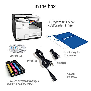 HP PageWide 377dw Color Multifunction Business Printer with Wireless & Duplex Printing (J9V80A)