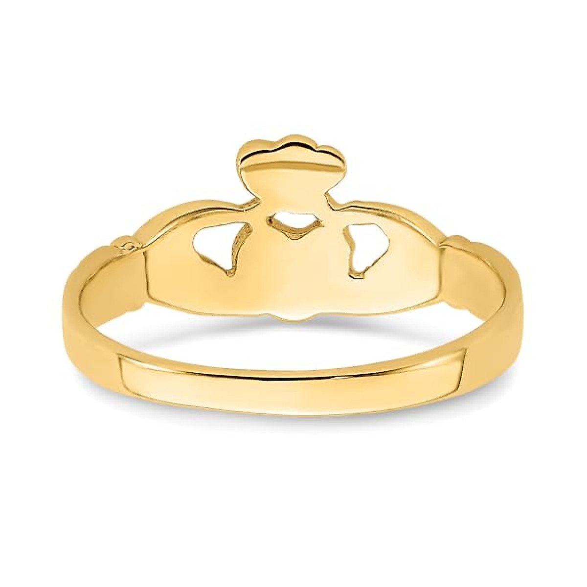 14K Yellow Gold Irish Heart Love Claddagh Ring Size 3