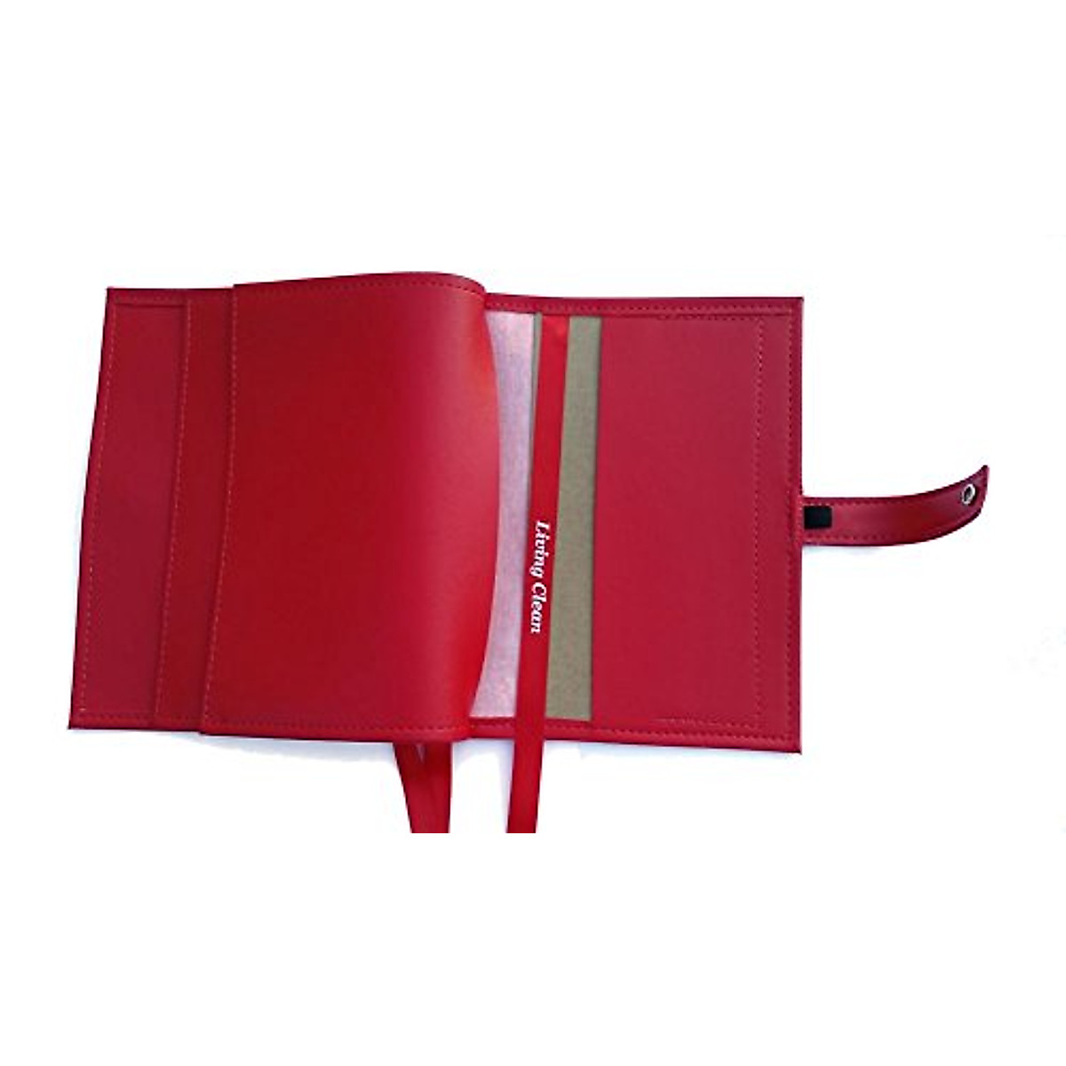 Red Deluxe Triple NA Book Cover for The Basic Text (6th Ed), It Works, How and Why and Living Clean with Serenity Prayer and Medallion Holder.