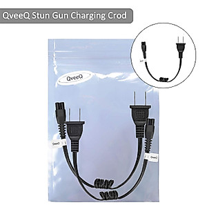 Stun Gun Charger Cord Compatible with VTS-T03, VTS-195; Police 305, Police 928-58, Avenger, Guard Dog Security, Jolt, Stun Master and Most Other Stun Guns 2 Pack（Expandable to 12inch）