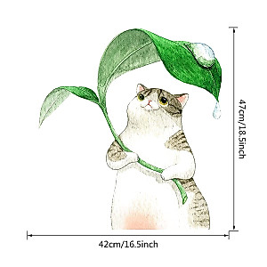 MEFOSS Cute Cat Wall Decal Removable Kitty Wall Decor Stickers 17'' × 19'' Peel and Stick Vinyl Decals Art for Living Room Kids Bedroom Playroom Nursery Wall Decorations