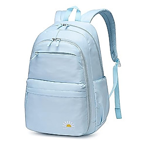 Caran·Y Kids' Backpacks Multipurpose, Waterproof,Spacious Lightweight School Bookbag for 15.6-inch Laptop,Bottle Side Pockets and Suitable for Ages 6 and Up Girl Boy Toddler Backpack（Aqua Blue）