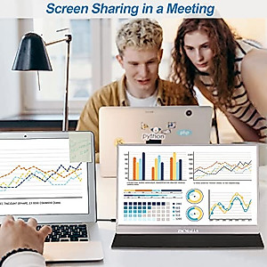 ZSCMALLS Portable Monitor 15.6 Inch 1080P FHD USB-C HDMI Computer Display HDR IPS Gaming Monitor Smart Cover, Speakers, for Laptop PC MAC Phone PS4/5 Xbox Switch, Off to College