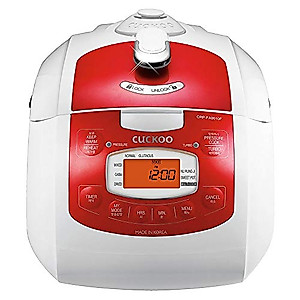 CUCKOO CRP-FA0610FR | 6-Cup (Uncooked) Pressure Rice Cooker | 11 Menu Options: Quinoa, Brown Rice & More, Voice Guide, Made in Korea | White/Red