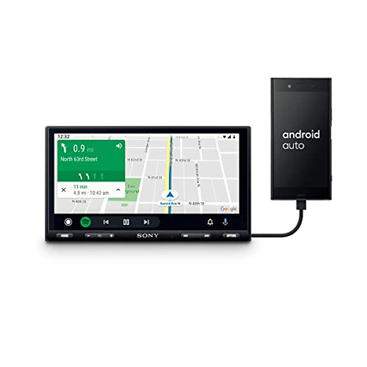 Sony XAVAX5500 6.95"7” Apple Car Play, Android Auto, Media Receiver with Bluetooth and WebLink Compatible